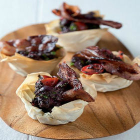 Olive & crispy bacon phyllo tartlets | Woolworths.co.za
