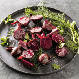 Roasted beetroot salad with pea shoots and fennel | Woolworths.co.za