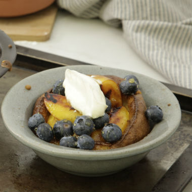 Dutch pancakes with grilled nectarines and blueberries | Woolworths.co.za