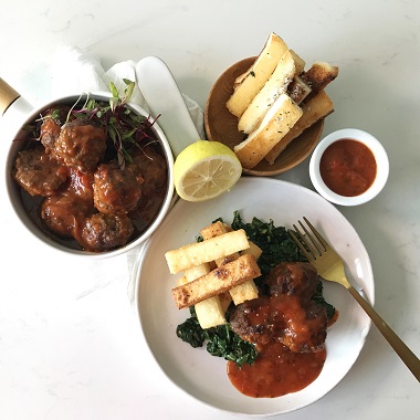 Frikkadels with pap chips | Woolworths.co.za