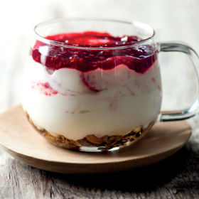 Crushed rusk dessert with raspberry compote | Woolworths.co.za