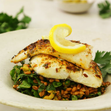 Grilled fish with green spelt salad | Woolworths.co.za