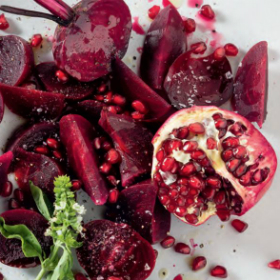 Roasted beetroot with pomegranate, basil & balsamic vinegar ...